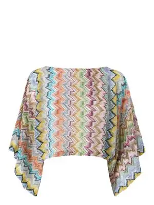 Missoni Viscose Lamé Cover-up Top With Batwing Sleeves - Multicoloured
