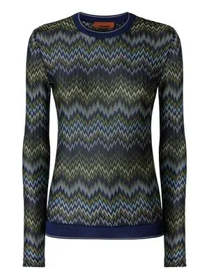 Missoni Long-sleeve Viscose Sweater With Snake Motif - Multicoloured