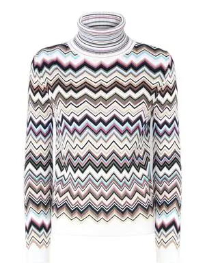 Missoni Zig Zag Wool And Viscose Turtleneck Sweater - Multicoloured