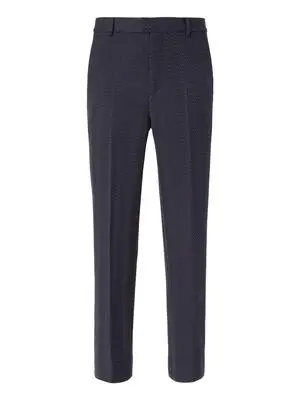 Missoni Classic Trousers In Cotton And Viscose With Tone-on-tone Zigzag Pattern - Blue