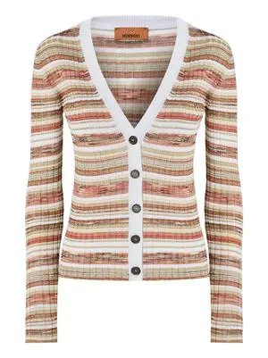 Missoni Ribbed Striped Viscose-blend Cardigan - Multicoloured