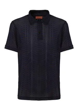 Missoni Viscose And Cotton Polo Shirt With Greek Key Motif - Multicoloured