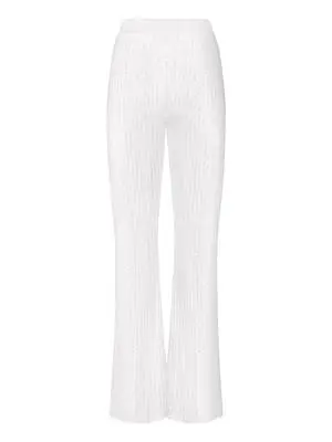 Missoni Ribbed Viscose Lamé Straight Trousers With Sequins - White