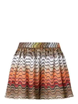 Missoni Shorts In Viscose Lamé Blend With Greek Motif - Multicoloured