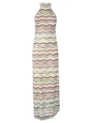 Missoni Long Dress With Halterneck And Sequins - Multicoloured