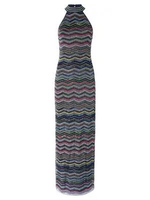 Missoni Long Dress With Halterneck And Sequins - Multicoloured