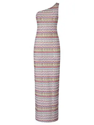 Missoni One-shoulder Printed Tulle Maxi Cover-up - Multicoloured