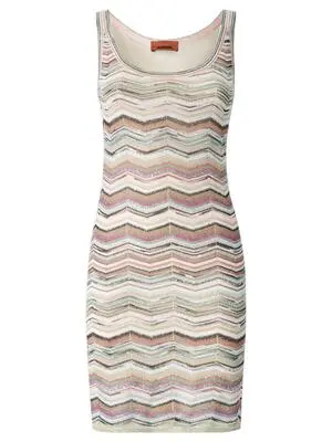Missoni Chevron Knit Mini Dress With Sequins - Multicoloured