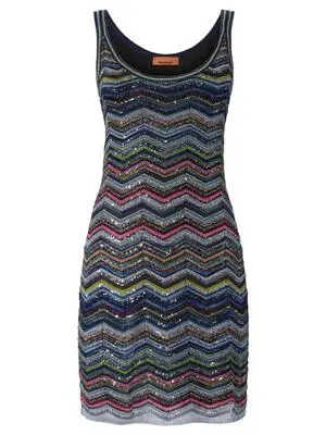 Missoni Chevron Knit Mini Dress With Sequins - Multicoloured