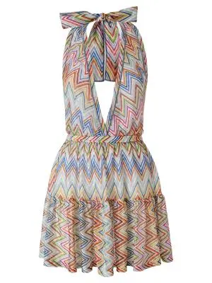 Missoni Zig Zag Tulle Cover-up Mini Dress - Multicoloured