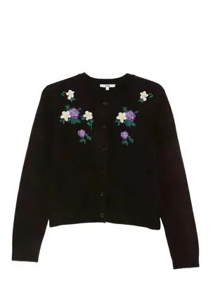 Maje Floral-beaded Cardigan - Brown