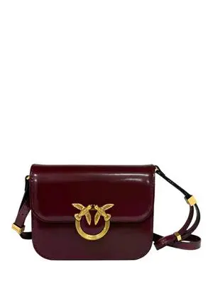 PINKO PINKO Mini Love Box Patent Leather Shoulder Bag