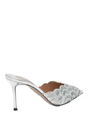 AQUAZZURA Ce Soir Mules 85 - Silver
