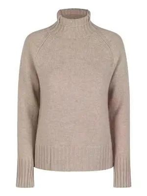 Max Mara Ribbed-knit Roll-neck Sweater - Neutrals