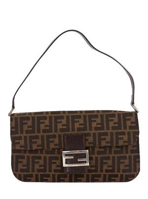 FWRD RENEW Fendi Zucca Baguette Shoulder Bag - Brown