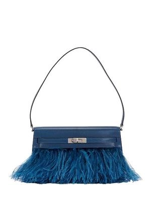 FWRD RENEW Hermes Chevre Kelly Elan Shoulder Bag - Blue