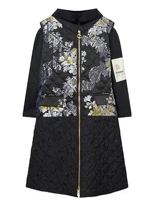 Erdem X Barbour Pandora Embroidered-jacquard Waxed-cotton Gilet Coat - Black
