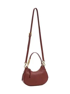 TWINSET Leather Hobo Bag With Tassels And Metal Ring - Cherry