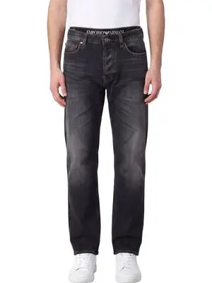 Emporio Armani Mid-rise Straight-fit Cotton Denim Jeans - Grey