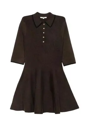 Maje Collared Mini Dress - Brown