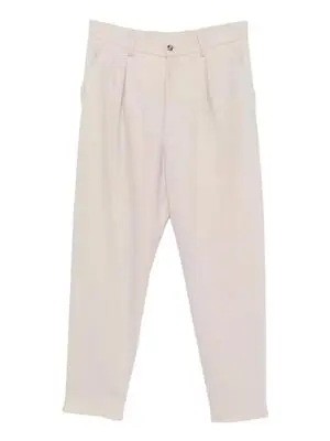 Eleventy Pleated Tapered Trousers - Neutrals