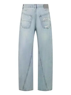 Balenciaga Distressed Loose-fit Jeans - Blue
