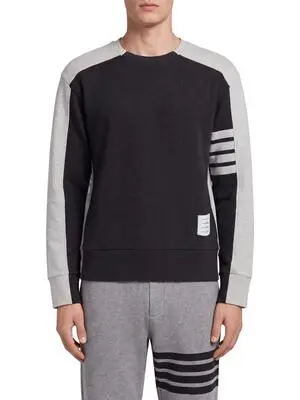 Thom Browne Striped 4-bar Cotton Sweatshirt - Grey