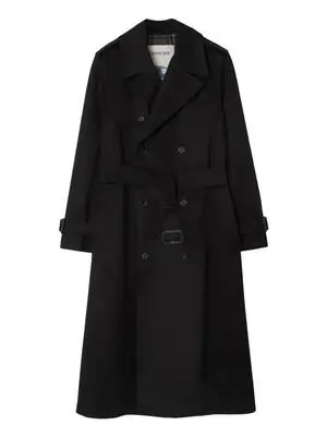 Burberry Long Gabardine Hoxton Trench Coat - Black