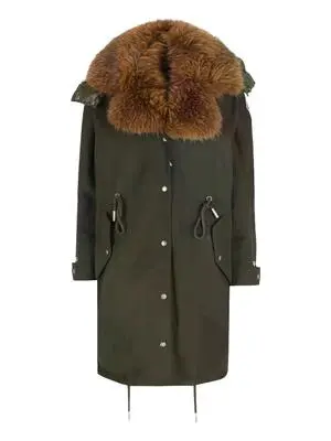 Moncler Halicte Faux-fur-trim Hooded Parka Coat Green
