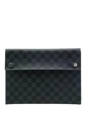 LOUIS VUITTON Damier Graphite Alpha Pochette Gm Clutch Bag - Black