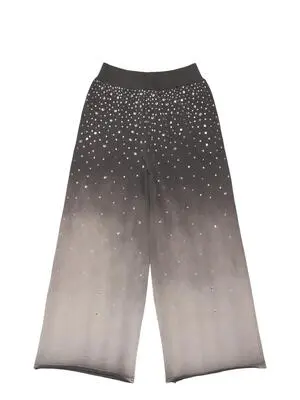 Monnalisa Degradé Rhinestone-embellished Sweatpants - Grey