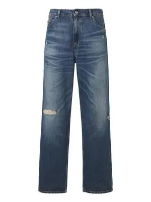 Our Legacy Vast Cut Distressed Wide-leg Jeans - Blue