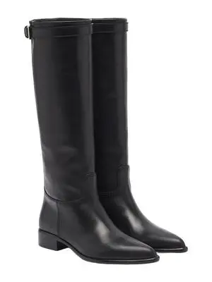 Prada Leather Knee-high Boots - Black