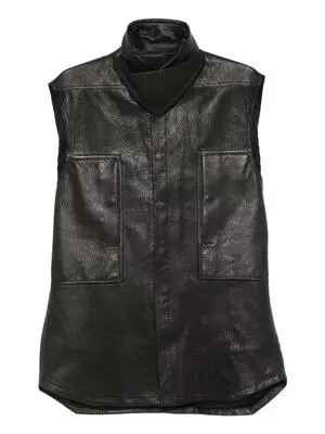 RICK OWENS Rick Owens Leather High-Neck Shirt Jacket