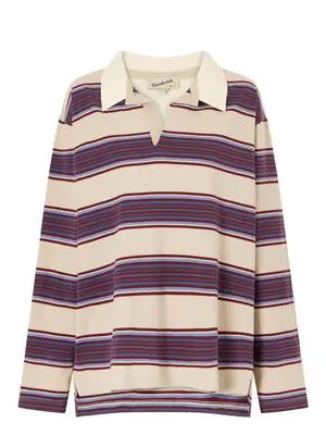 SANDERLAK Striped Cotton-jersey Polo Shirt - Multi