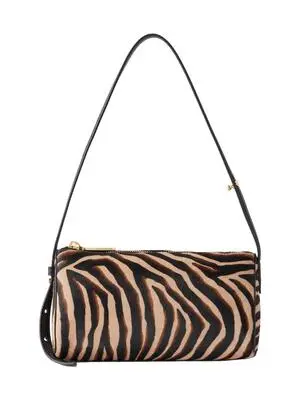 Veronica Beard Ziger Animal-print Calf Hair Shoulder Bag - Black