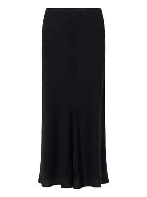 THE ROW Bakura Silk Crepe De Chine Midi Skirt - Black