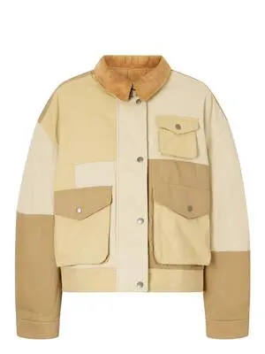 MARANT ETOILE Risla Corduroy-trimmed Cotton Jacket - Neutrals