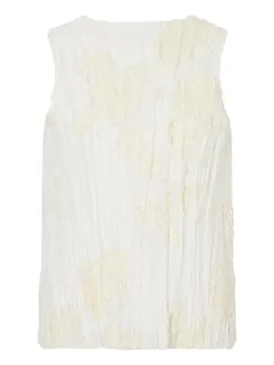 KALLMEYER Embellished Pleated Cotton And Silk-blend Blouse - Neutrals