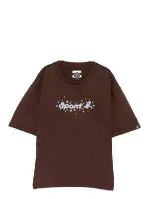 AGNES B. Spark-logo Cotton T-shirt - Brown
