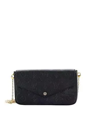 LOUIS VUITTON Felicie Pochette Monogram Empreinte Leather Crossbody Bag - Black