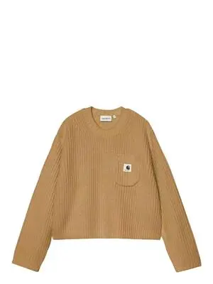 Carhartt Work In Progress Mira Ribbed-knit Patch-pocket Sweater - Brown