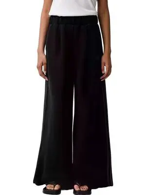 Adidas Wide-leg Logo-print Track Pants - Black