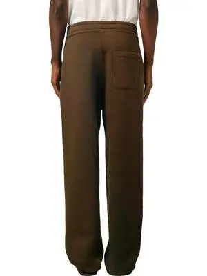 AMI Paris Cotton Track Pants With Embossed De Coeur - Brown