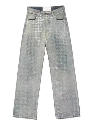 CIRCUS HOTEL Sequin-embellished Wide-leg Jeans - Blue
