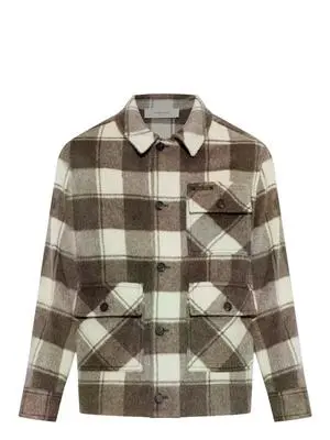GOLDEN GOOSE Check-pattern Mohair-blend Jacket - Brown