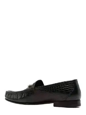 TOM FORD Crocodile-effect T-bar Loafers - Black