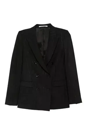 Tagliatore Pinstripe Double-breasted Suit - Black
