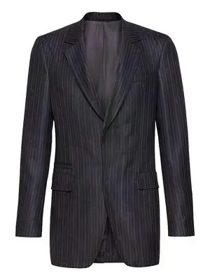 FERRAGAMO Pinstripe-pattern Single-breasted Blazer - Blue