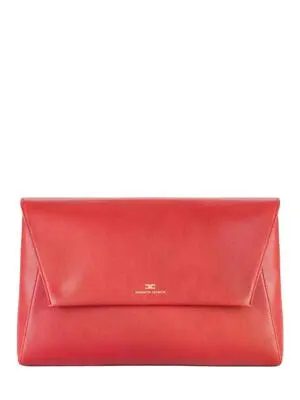 Elisabetta Franchi Leather Clutch Bag - Red